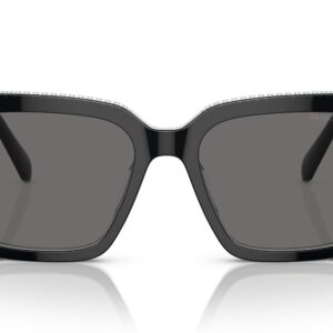 SWAROVSKI SK6013 Sunglasses, Black/Dark Grey Polarized, 54 mm