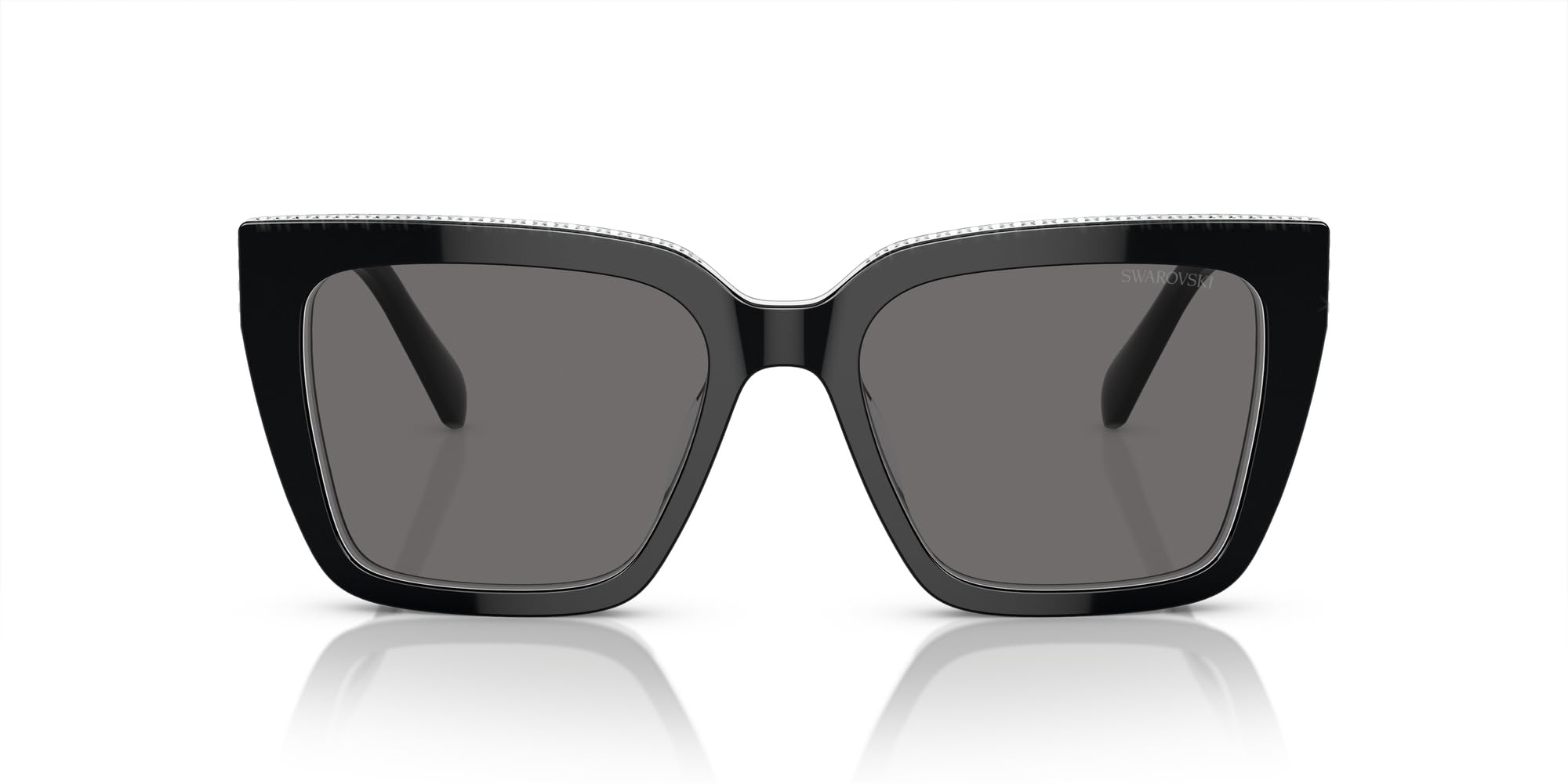 SWAROVSKI SK6013 Sunglasses, Black/Dark Grey Polarized, 54 mm