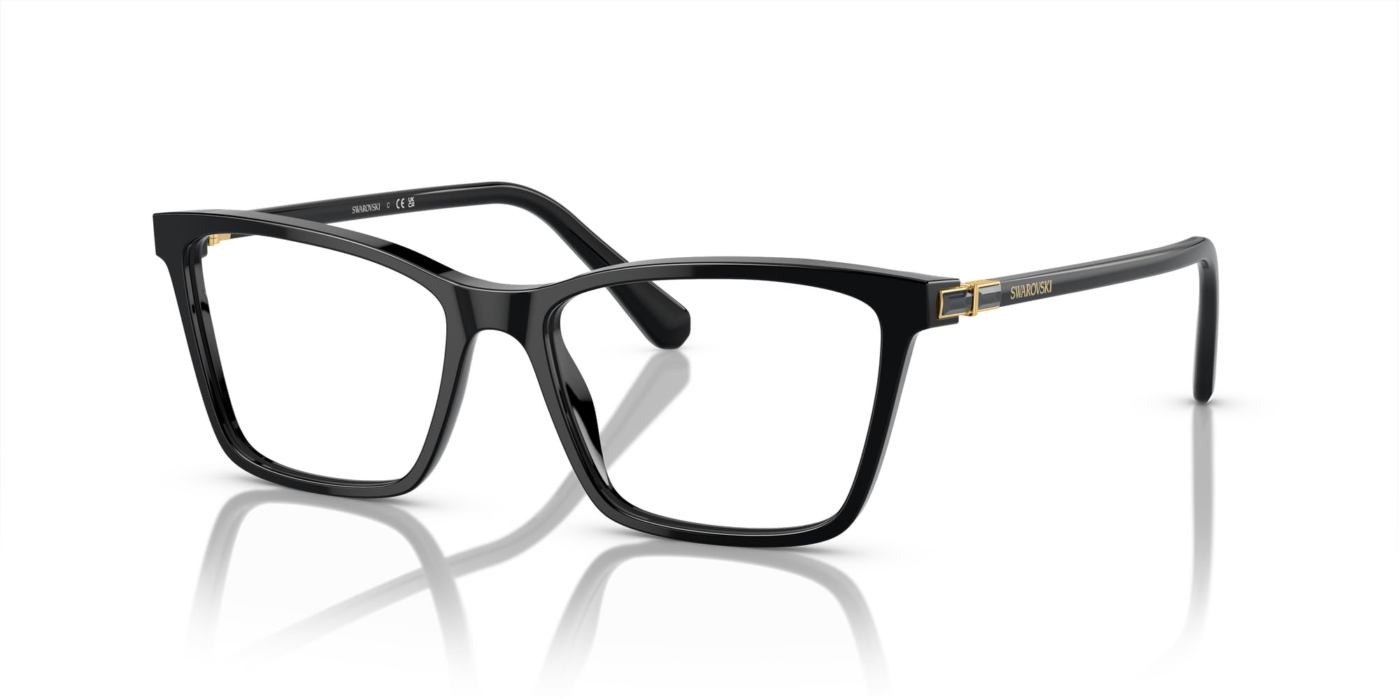 SWAROVSKI SK2015 Prescription Eyewear Frames, Black/Demo Lens, 51 mm