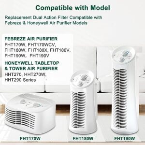 Bedavol 4 Pack Febreze Air Purifier Filter Replacement for FRF102B - Compatible with Honeywell U Filter HRF201B - Fits Honeywell Tabletop & Tower HHT270, HHT290 Series