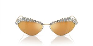 swarovski sk7009 sunglasses, pale gold/brown mirrored gold, 55 mm