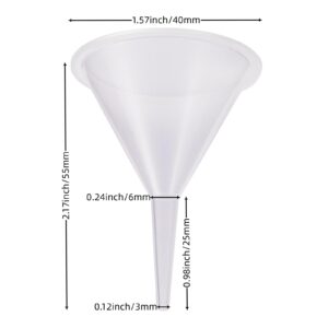 12 Pcs Small Funnel Clear 1.57inch Plastic Mini Funnel Kitchen Funnels for Lab, Powder,Capsule,Oils, Filling Bottles, Urn Funnel Filling Kit,Essential Oil,Perfume