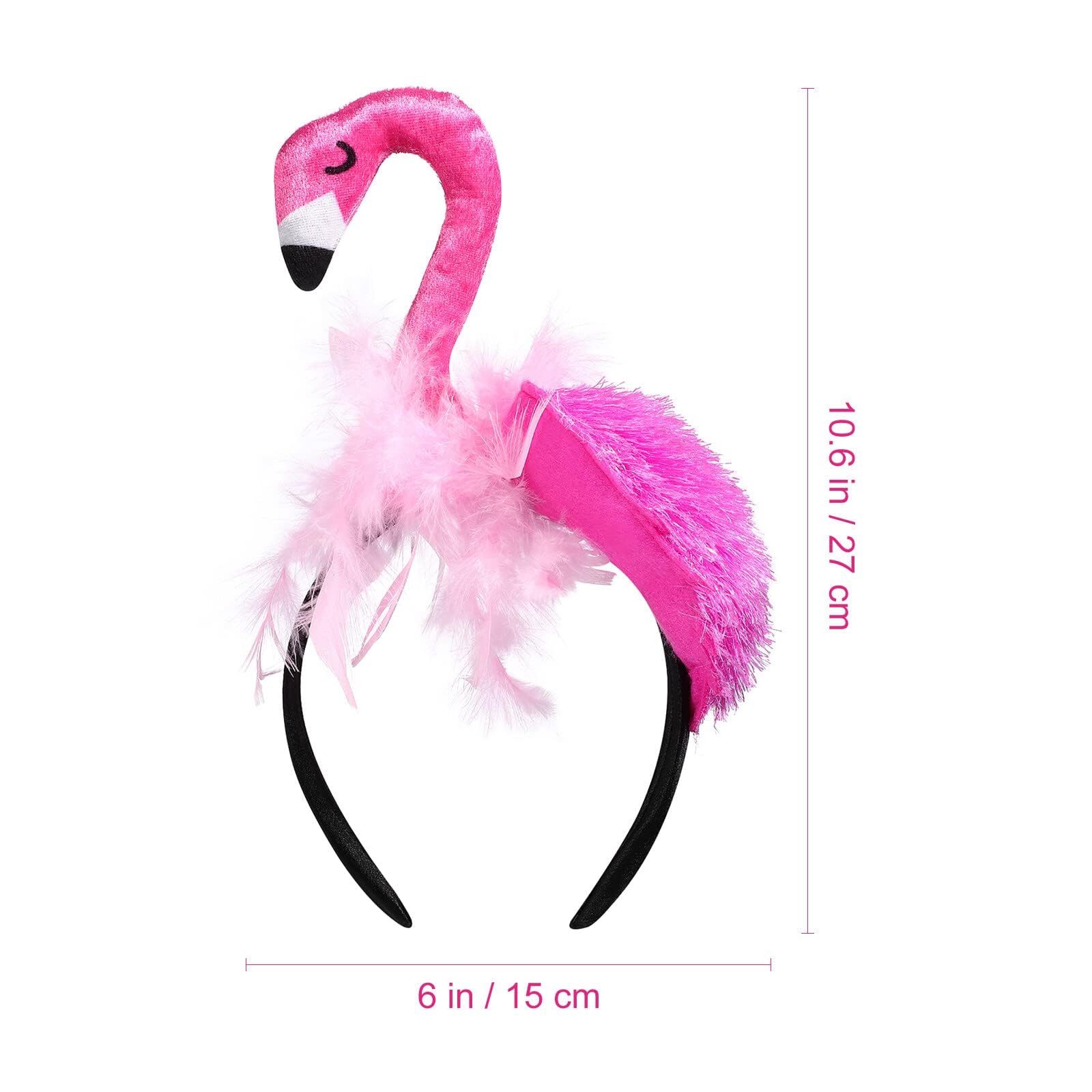 CARMELIT Creative Flamingo Hat Hawaii Pink Flamingo Headband Hair Tropical Accessories Flamingo Party Supplies Cute Flamingo Costume for Women