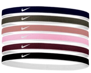 nike swoosh sport headbands 6/pack res stardust/purple/white