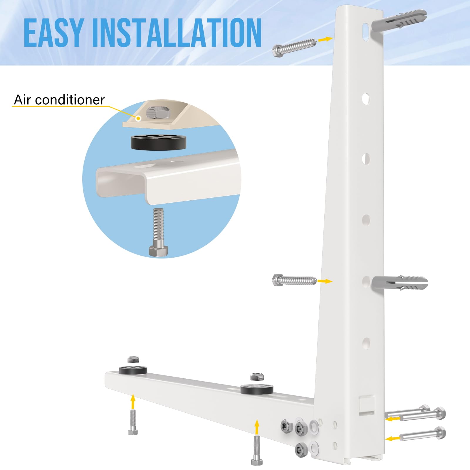 Mini Split Bracket for 7000-24000BTU Ductless Wall Mounting Air Conditioner Outdoor Heat Pump System Stand Support 330Lbs