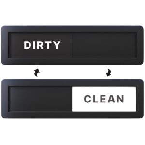 mini dishwasher magnet clean dirty sign - 3.9 x 1.1 inches - extra small size - slide indicator strong magnetic kitchen gadgets - new home essentials - countertop dishwashers - matt black