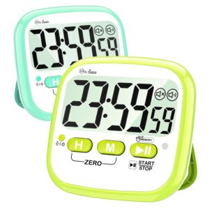 antonki 2 pack timer, classroom timer for kids, timer for teacher, kitchen timers, digital timer for cooking, egg timer, magnetic countdown timer for exercise, study, oven - battery included