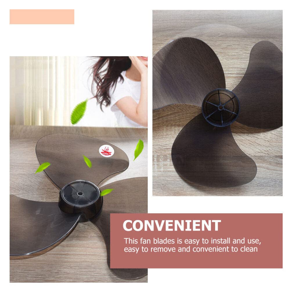 DOITOOL Plastic Fan Blade Replacement Leaves, with Nut Cover, 3 Leaves Universal Household Standing Fan Pedestal Fan Table Fanner Replacement Blades 16 Inch Plastic Fan Blade Leaves