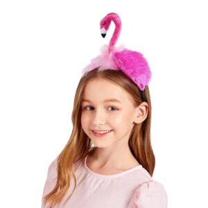 CARMELIT Creative Flamingo Hat Hawaii Pink Flamingo Headband Hair Tropical Accessories Flamingo Party Supplies Cute Flamingo Costume for Women