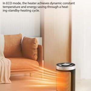 KNKA Space Heaters for Indoor Use, Portable Electric Heater with Thermostat, 90° Oscillation, 4 Mode, 12H Timer, 1500W Fast Safe Heating Ceramic Heater for Bedroom, Home, Office - ETL Certified, 9.4"