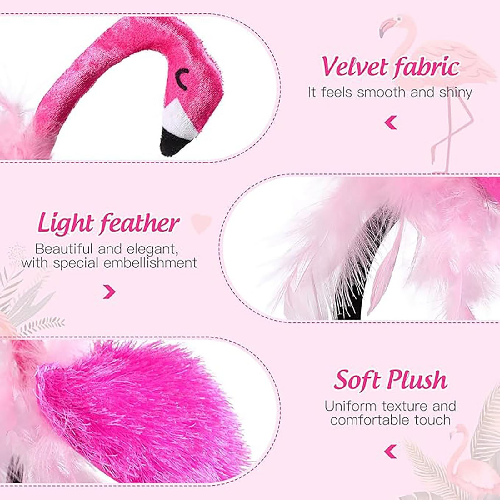 CARMELIT Creative Flamingo Hat Hawaii Pink Flamingo Headband Hair Tropical Accessories Flamingo Party Supplies Cute Flamingo Costume for Women