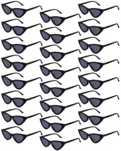 kanayu 24 pairs retro cat eye sunglasses for women vintage sunglasses trendy goggles plastic frame sunglasses for party (black)