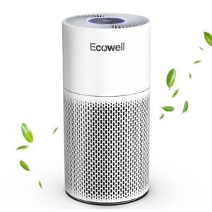 air purifiers for home large room with air quality sensor, covers up to 1640 sq ft, hepa filter, 360°air intake, remove 99.97% mold, pet dander, dust, odor, smoke, ecowell model: eap360, white