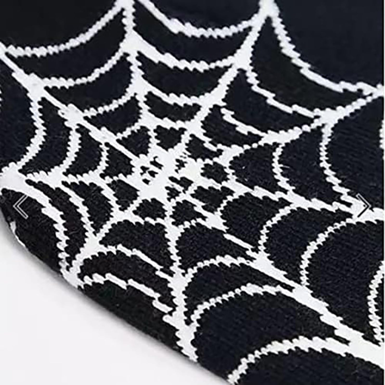 Y2k Beanie Women Beanies Spider Beanie Winter Warm Knit Hat Gothic Beanies Outdoor Black Beanie Spider Web for Men Teenagers (Black & White)