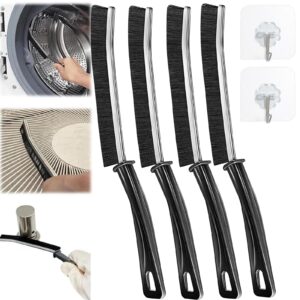 4pcs hard bristle crevice cleaning brush, gap crevice cleaning brush dead corners small cleaning brush tool, for bathroom kitchen tiles window slots track deep cleaning brush supplies (black)