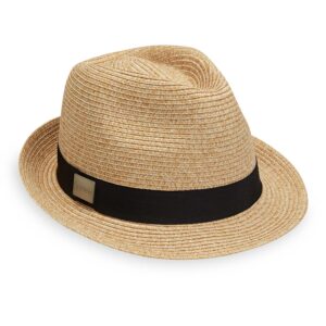 carkella by wallaroo unisex del mar trilby fedora – short brim, packable design and adjustable sizing – classic and stylish sun-smart hat for casual everyday wear (medium/large, beige)