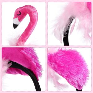 CARMELIT Creative Flamingo Hat Hawaii Pink Flamingo Headband Hair Tropical Accessories Flamingo Party Supplies Cute Flamingo Costume for Women