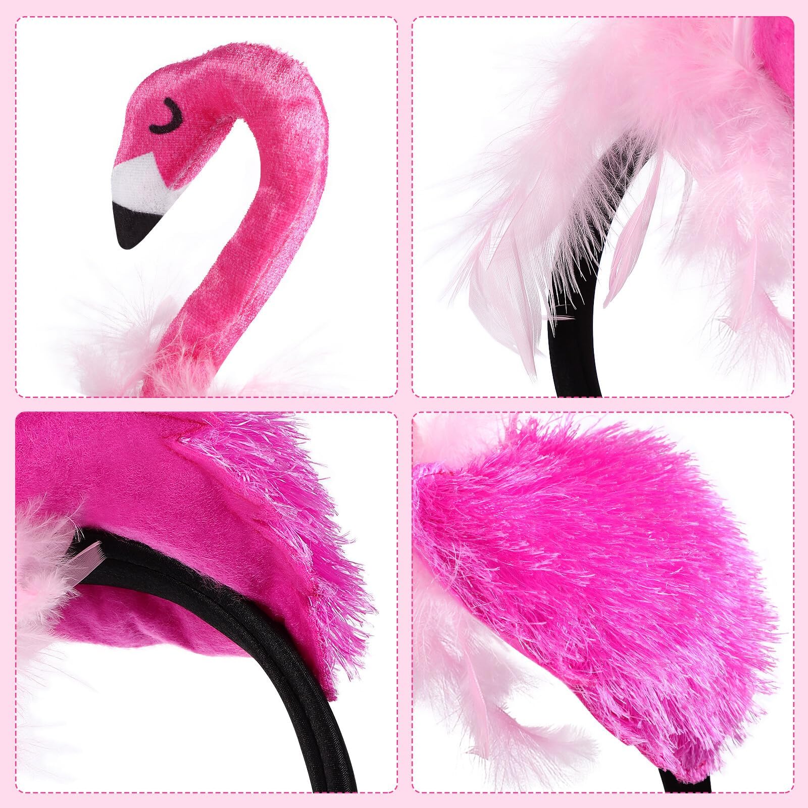 CARMELIT Creative Flamingo Hat Hawaii Pink Flamingo Headband Hair Tropical Accessories Flamingo Party Supplies Cute Flamingo Costume for Women