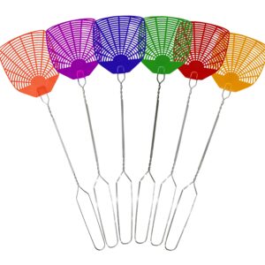 Supreme Bug & Fly Swatter 6-Pack – Braided Metal Handle 6 Pack Fly Swatters, Multi Pack Colors, – for Indoor/Outdoor – Flyswatter