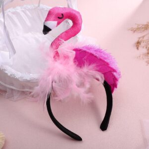 CARMELIT Creative Flamingo Hat Hawaii Pink Flamingo Headband Hair Tropical Accessories Flamingo Party Supplies Cute Flamingo Costume for Women