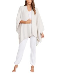 barefoot dreams® cozychic lite® heathered weekend wrap, pearl, one size