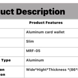 Bulk Pack of 5 Blank Slim Metal Wallets - Color: Black - Laser Engraving Wallets - Bulk Wallets - RFID Blocking