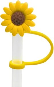 sunflower straw plug reusable splash proof plugs kitchen tool straw tips cover silicone cup accessory drinking dust cap drinking straw dispensers