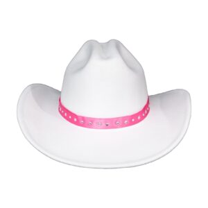 DAYONESHOP White Cowboy Hat Rhinestone Star Pink Cowgirl Hat Costume Accessories Party Favors Disco Women Men 2023