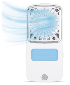 kme dailytrade air pocket chill handheld mini fan: rechargeable personal air cooler with hydro-chill technology, 3 speeds, built-in kickstand - cordless for travel, indoor, or outdoor use. by k.m.e