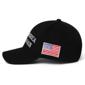 MAGA Hat Trump 2024,Embroidered Make America Great Again Donald Trump Slogan Hat and American Flag Adjustable Baseball Cap (2pcs Black MAGA and Flag)