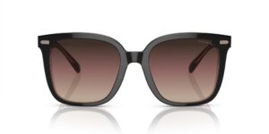 coach hc8381u universal fit sunglasses, black/transparent blush/brown purple grey gradient, 54 mm