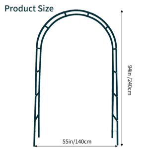 RUBFAC Metal Garden Arch, Wedding & Event Decoration, Garden Trellis for Climbing Plants, Assemble Freely 2 Sizes for Various Climbing Plant Roses Vines Bridal Party Decoration, Army Green, 1 Pack