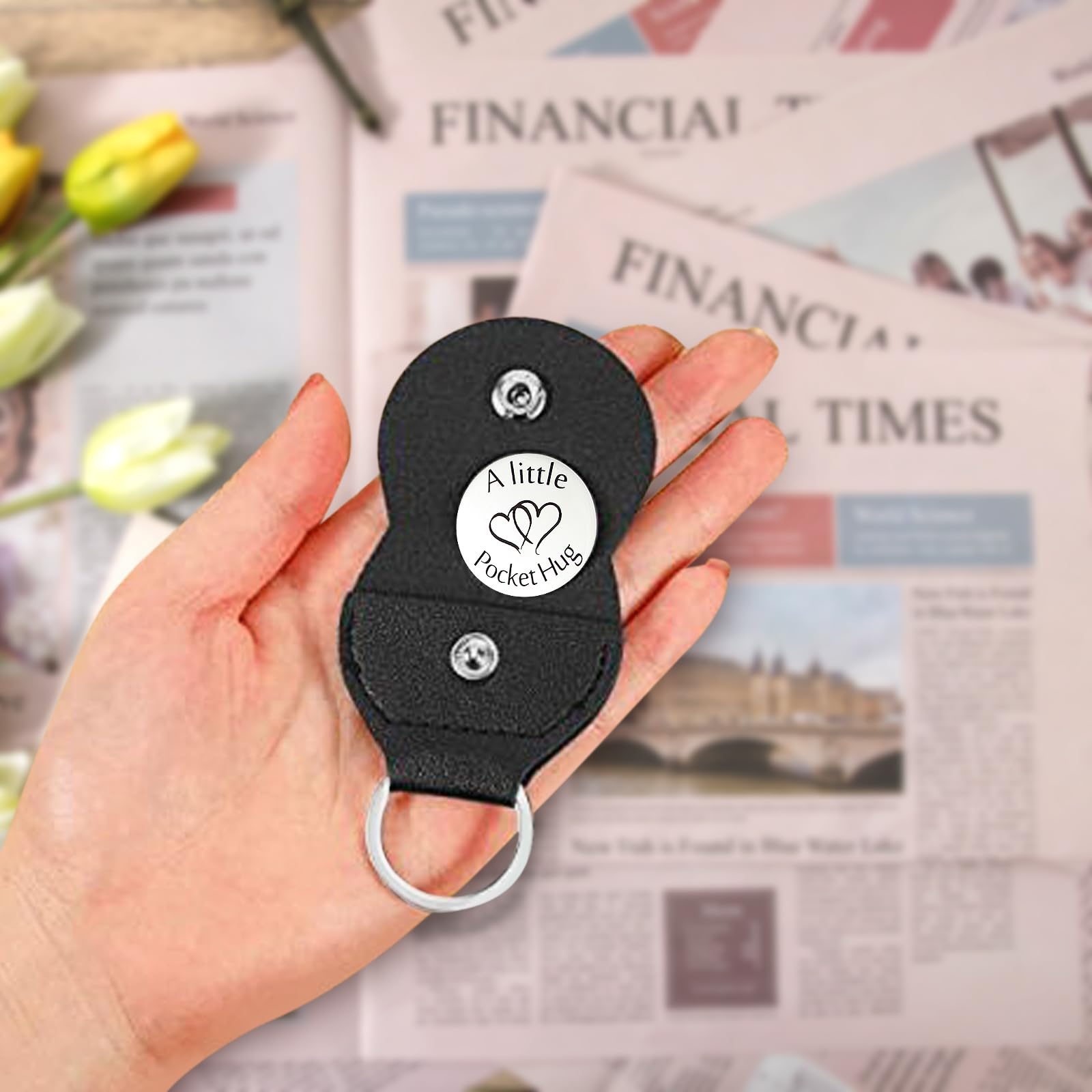 Yiflin Unique Gifts for Women,Men,Friend,Family - Birthday, Christmas, Valentine's Day Gifts - Pocket Hug Token with Keychain