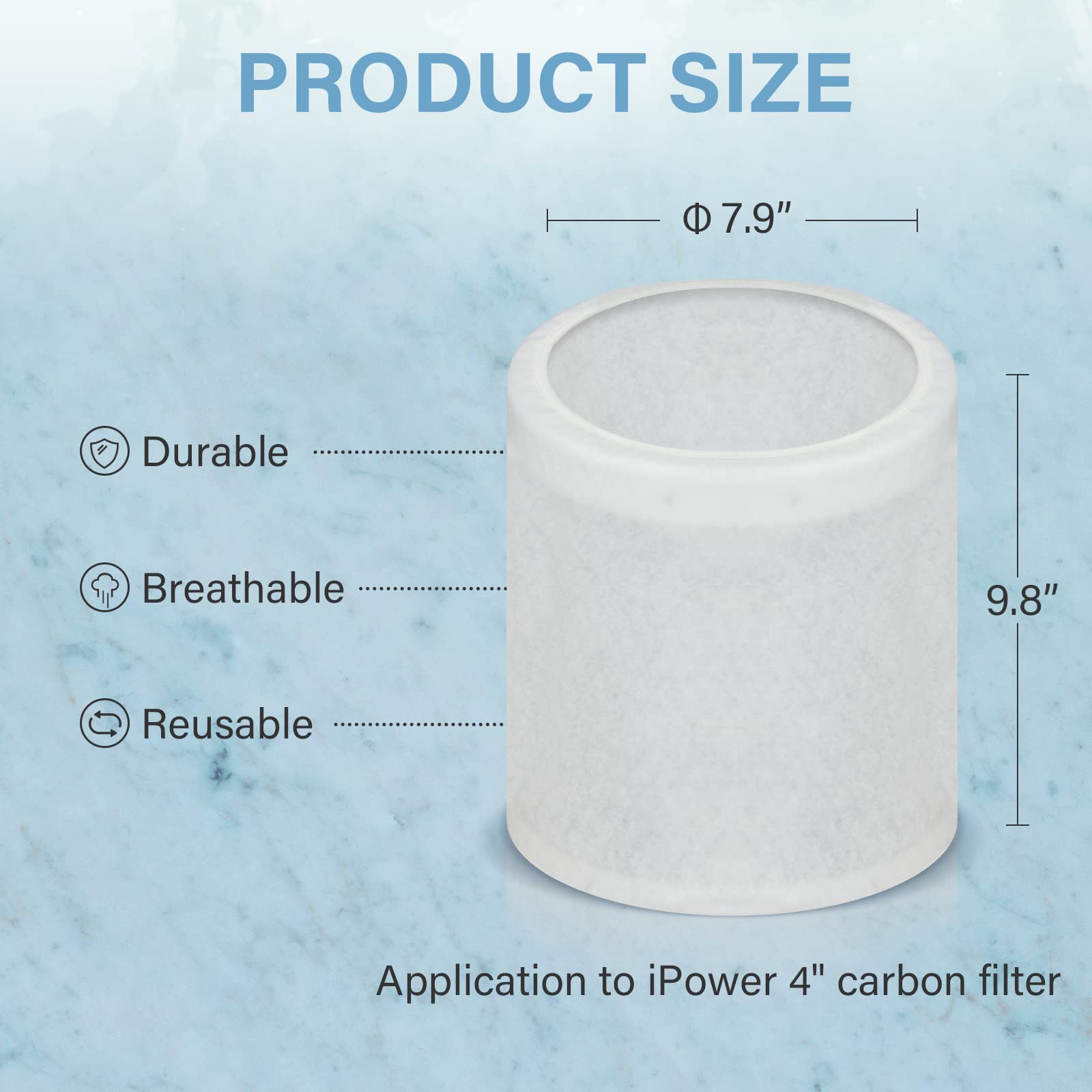 iPower 4 Inch Replacement Pre-Filter for 4" Carbon Filter (Pack of 2)