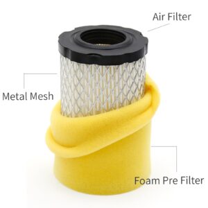 SYOWADA 590825 Air Filter Oil Filter Kit Replacement For John Deer Z345 Z345R Z345M Z235 Z355R Z335E E120 LT150, MIU13038 Air Filter Tune Up Kit Replacement For 591334 594201 MIU14395 GY21435