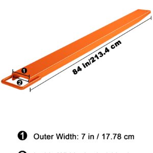 KYBOLT Pallet Fork Extension, [6.5" Width 84" Length] [4600 LBS Max] Heavy Duty Steel Pallet Extensions for Forklift Truck- Orange