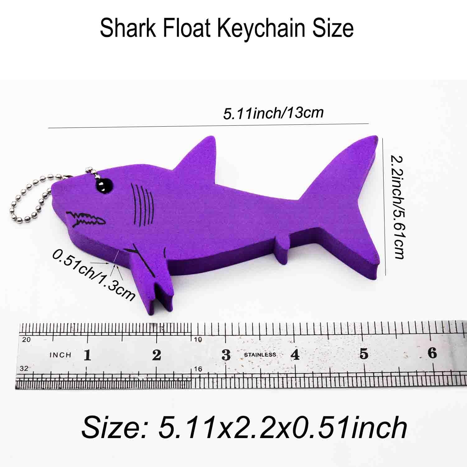 Liangery Floating Keychain for Boat Keys Marine Fishing Float Key Chain in Shark Style Floating Key Ring with Great Buoyance