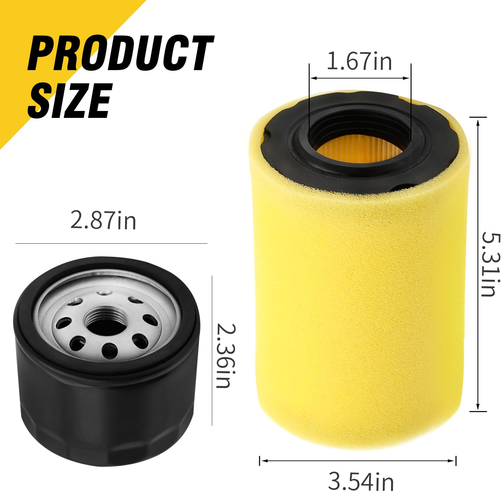 SYOWADA 590825 Air Filter Oil Filter Kit Replacement For John Deer Z345 Z345R Z345M Z235 Z355R Z335E E120 LT150, MIU13038 Air Filter Tune Up Kit Replacement For 591334 594201 MIU14395 GY21435