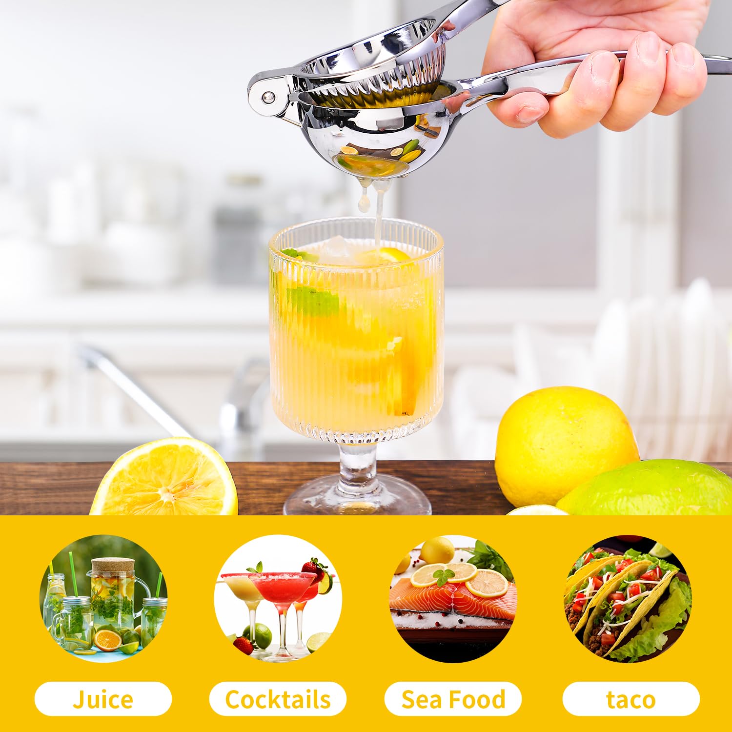 Rekix Lemon Squeezer, Heavy Duty Lemon Juicer, Lime Squeezer, Manual Citrus Press, Orange Juicer Handheld, Hand Press Fruit Juicer, Exprimidor De Limones