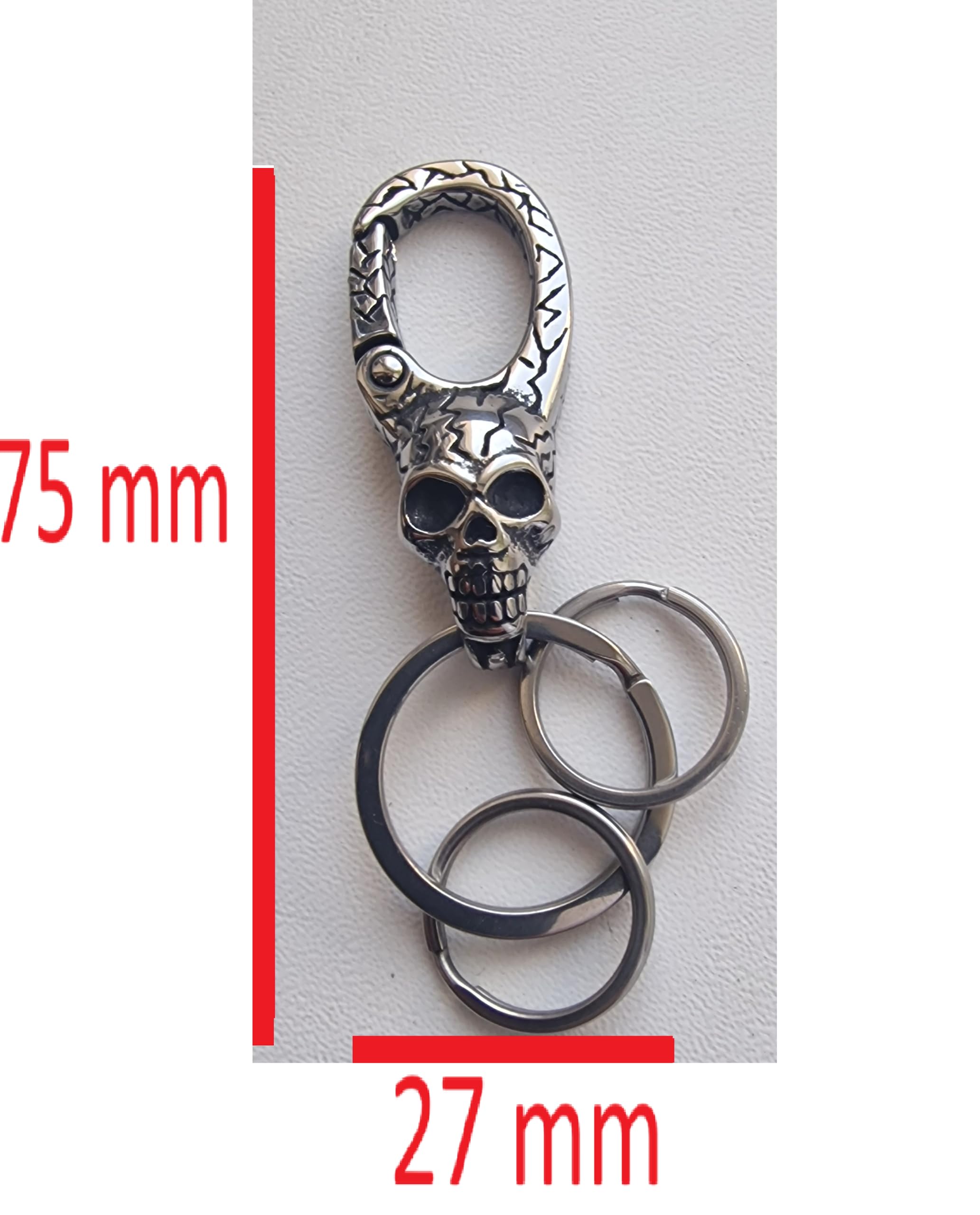 VALHALLA Viking Jewelry Skull Keychain Car Keychain Punk Biker Keychain Amulet for Men and Women...