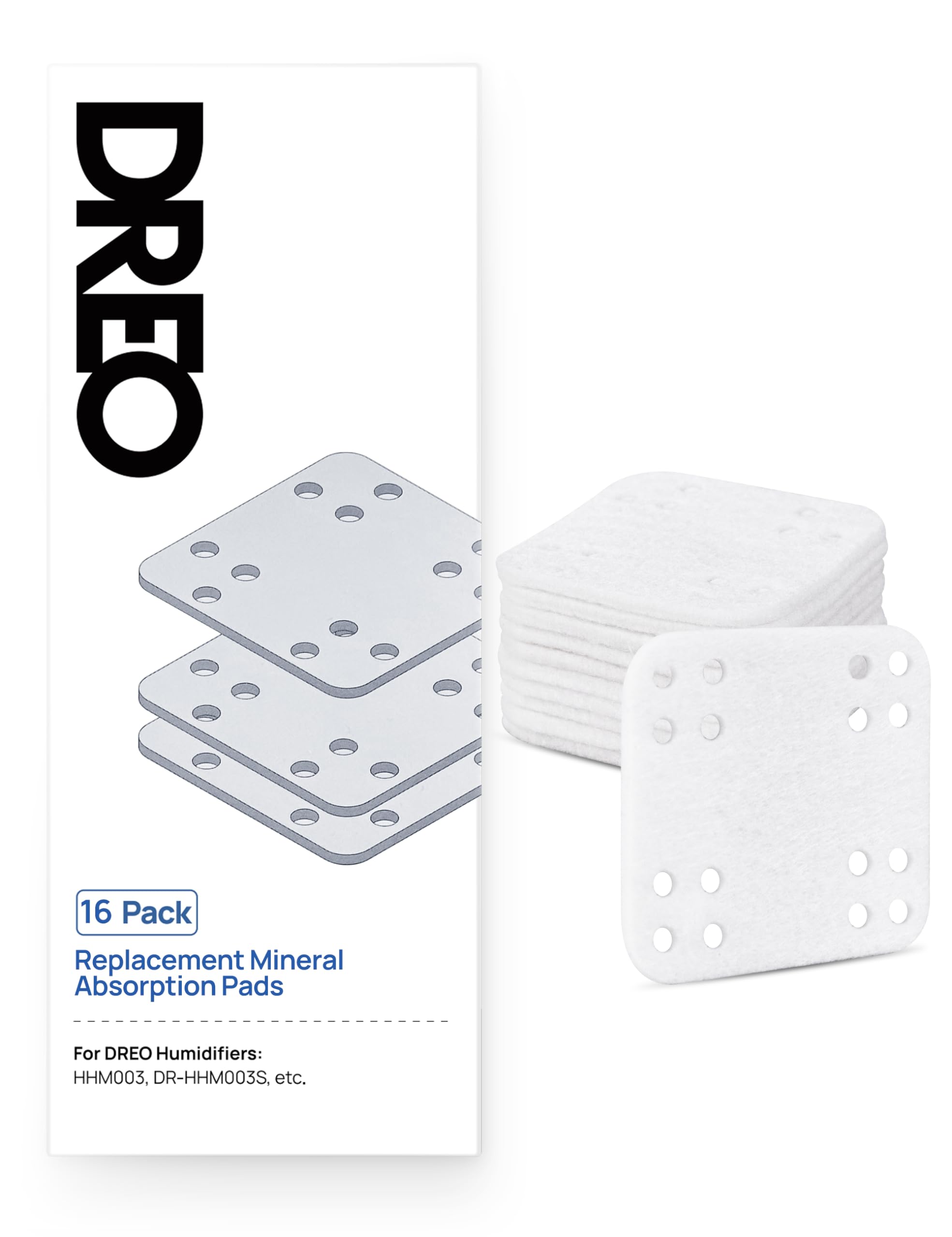 Dreo Mineral Absorption Pads 16-Pack for Humidifiers, Compatible Humidifiers HHM713/713S, Reduce Limescale, Improve Humdification Efficiency