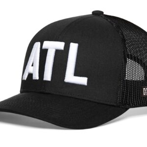 HAKA Atlanta Hat – ATL Trucker Hat for Men & Women, Adjustable Baseball Cap, Mesh Snapback, Outdoor Golf Hat, Dir Emb - Black