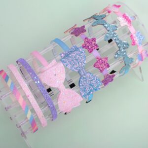 Deoot Headbands for Girls Glitter Flower Butterfly Bow Mermaid Headbands for Little Girls Toddler Hair Accessories