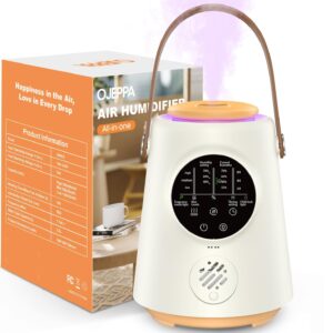 ojeppa humidifiers for bedroom, 2.5l ultrasonic cool mist humidifiers for baby home office nursery & plants, top fill air humidifier, super silent sleep mode，auto shut-off (smart humidity setting)