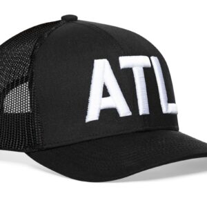 HAKA Atlanta Hat – ATL Trucker Hat for Men & Women, Adjustable Baseball Cap, Mesh Snapback, Outdoor Golf Hat, Dir Emb - Black