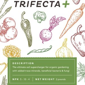 Trifecta+ 5-10-4 Organic All Purpose Plant Flower and Vegetable Fertilizer (3 LB)