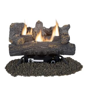 pleasant hearth 18-in southern oak vent free gas set 30,000 btu's, brown and charred logs