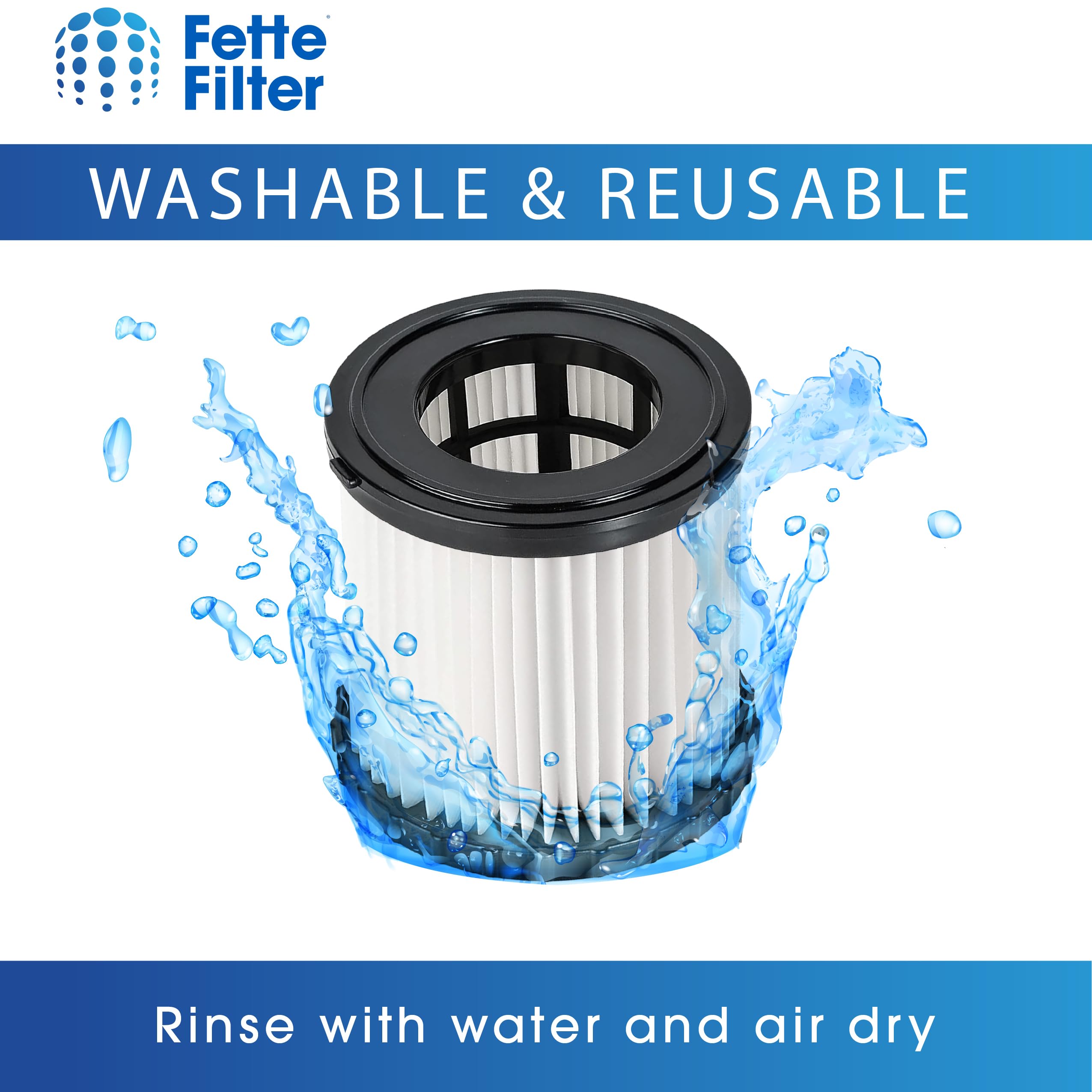 Fette Filter - A32VC05 A32RF08 Replacement Filter Compatible with RYOBI P3240 PCL733 PCL734 18V ONE+ 3 Gal. Wet/Dry Vacuums. Compatible with Hoover ONEPWR BH57105 - Pack of 4