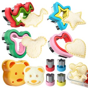 sandwich cutter and sealer, sandwich cutter for kids 5 pcs（big）, decruster sandwich maker, great for lunchbox and bento box - boys and girls kids lunch