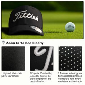 Funny Tittiess Golf Hats Trucker for Men Women,Titties Golf Gifts Baseball Cap for Adults Humor,White 7